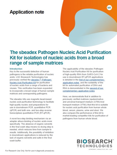 Download the sbeadex™ Pathogen Nucleic Acid Purification Kit ...